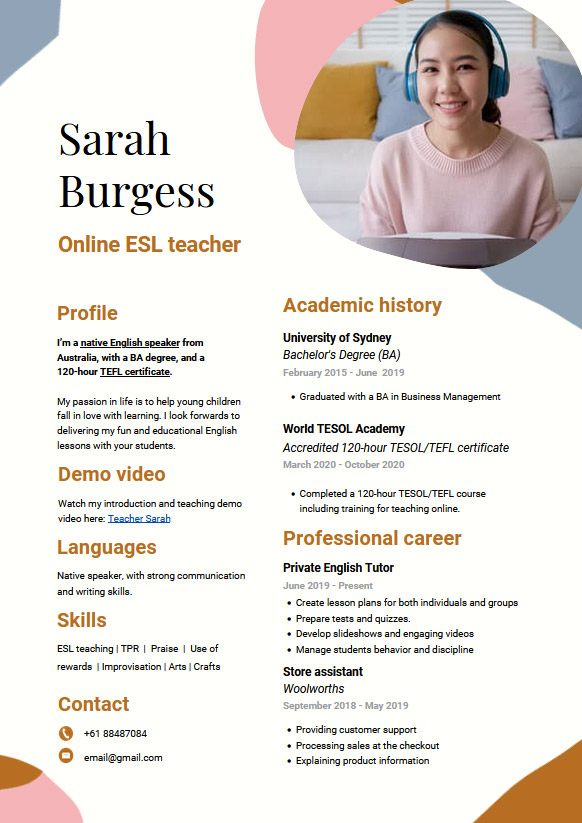 Selecting a good resume template - World TESOL Academy